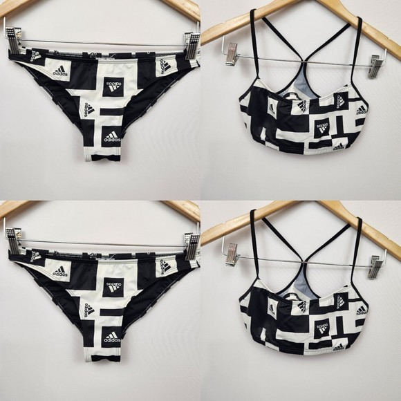 adidas | Swim | Adidas Logo Bathing Suit Swimsuit Bikini Black White ...